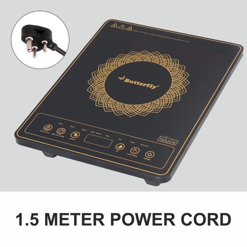 Butterfly Turbo Touch 1800W Induction Cooktop, Black, Sealed, 1 Burner ...